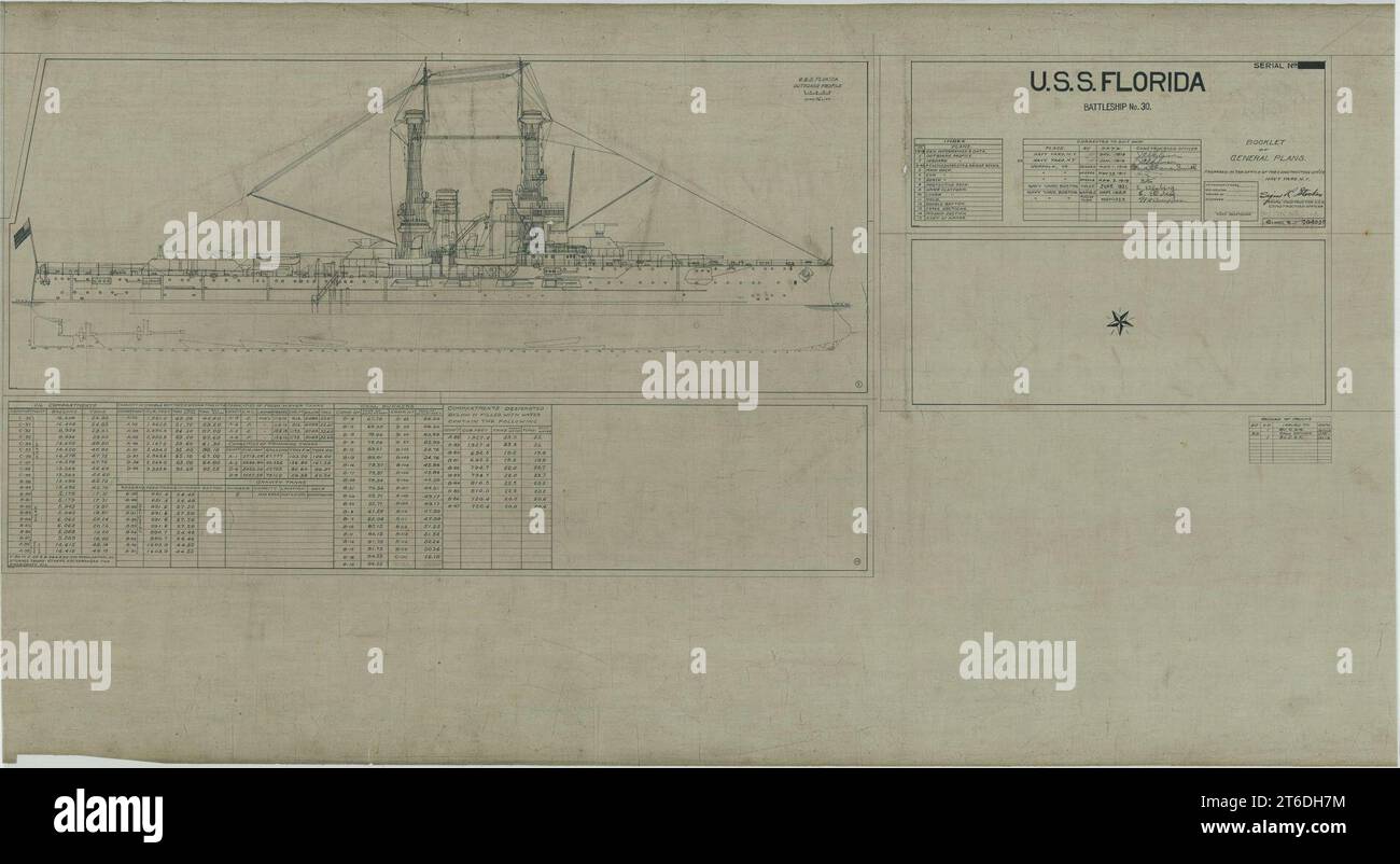 USS Florida (BB-30)- Booklet of General Plans - Gen. Information & Data ...