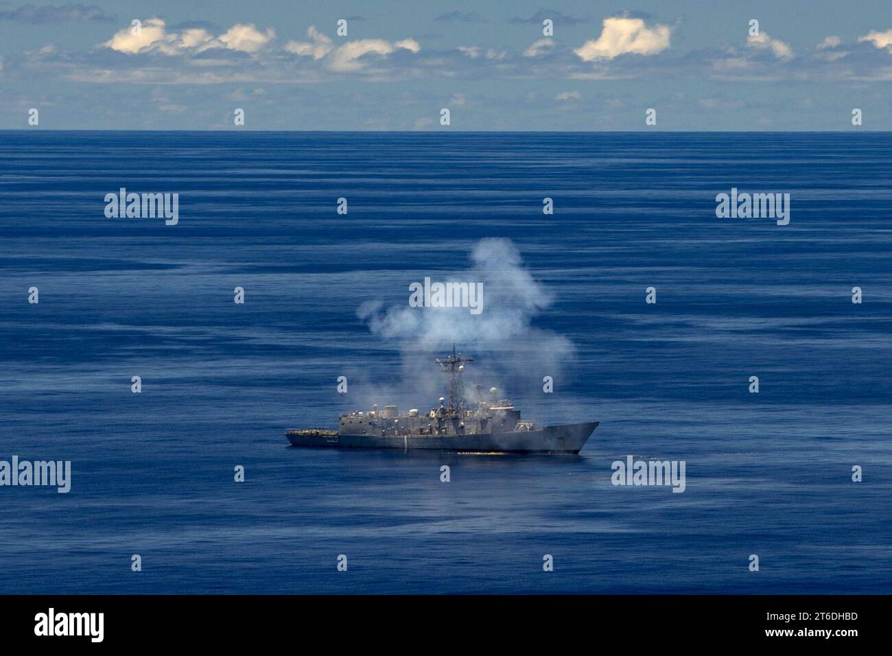 USS Ford (FFG-54) under attack during a sinking exercise in the ...