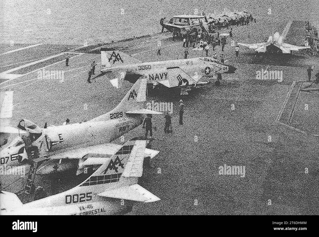 USS Forrestal (CVA-59) forward flight deck view in 1967 Stock Photo - Alamy