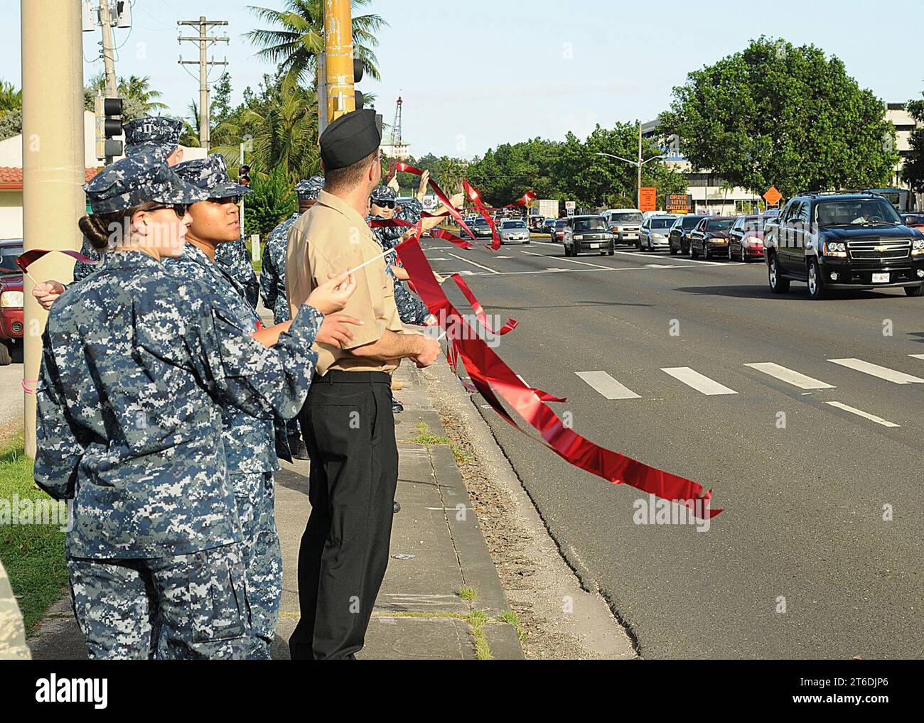 USS Frank Cable sailors support Red Ribbon Week 121026 Stock Photo - Alamy