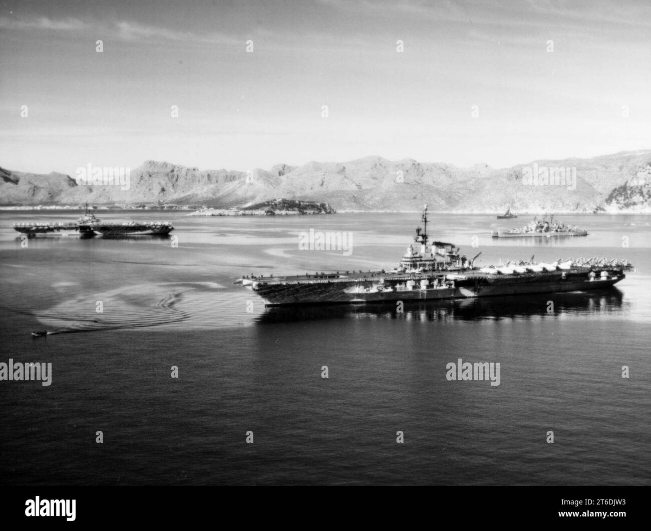 USS Franklin D. Roosevelt (CVA-42) and USS Randolph (CVA-15) anchored ...