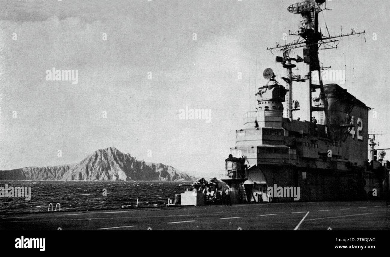 USS Franklin D. Roosevelt (CVA-42) off Cape Horn on 4 February 1954 ...