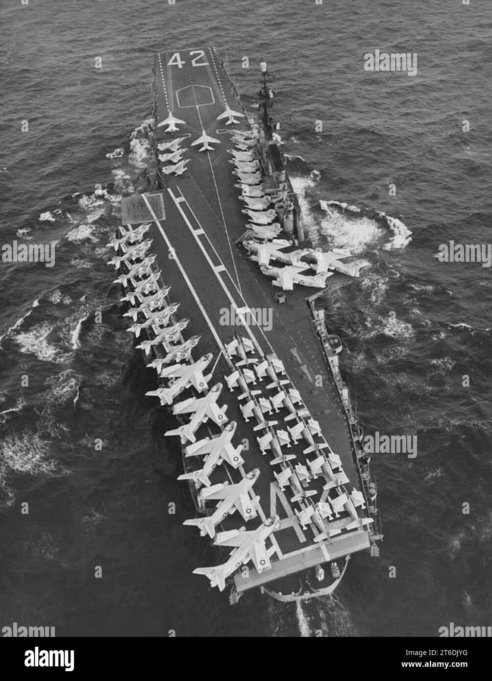 USS Franklin D. Roosevelt (CVA-42) underway in the Mediterranean Sea ...