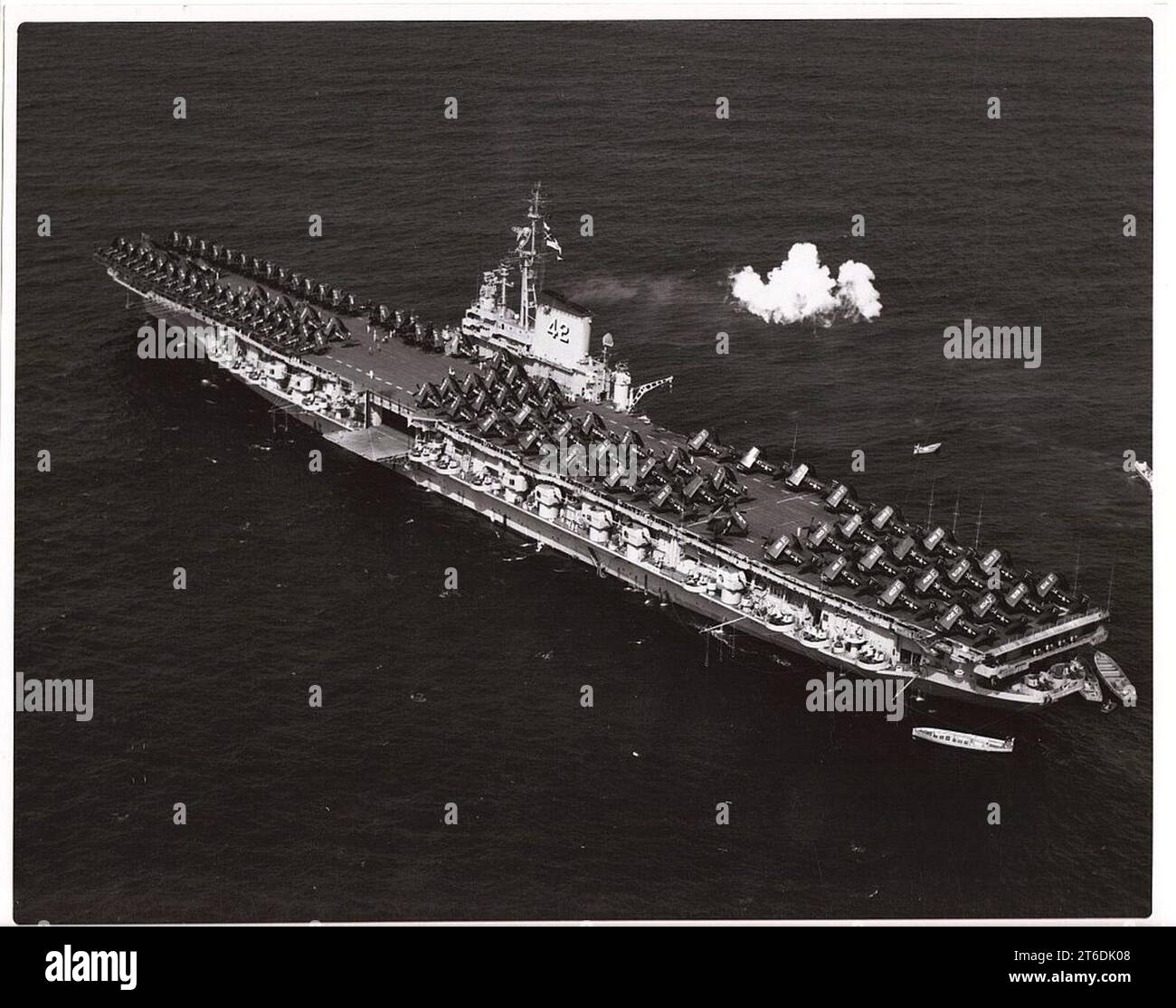 USS Franklin D. Roosevelt (CVB-42) at anchor, circa in 1948 (USN 467137 ...