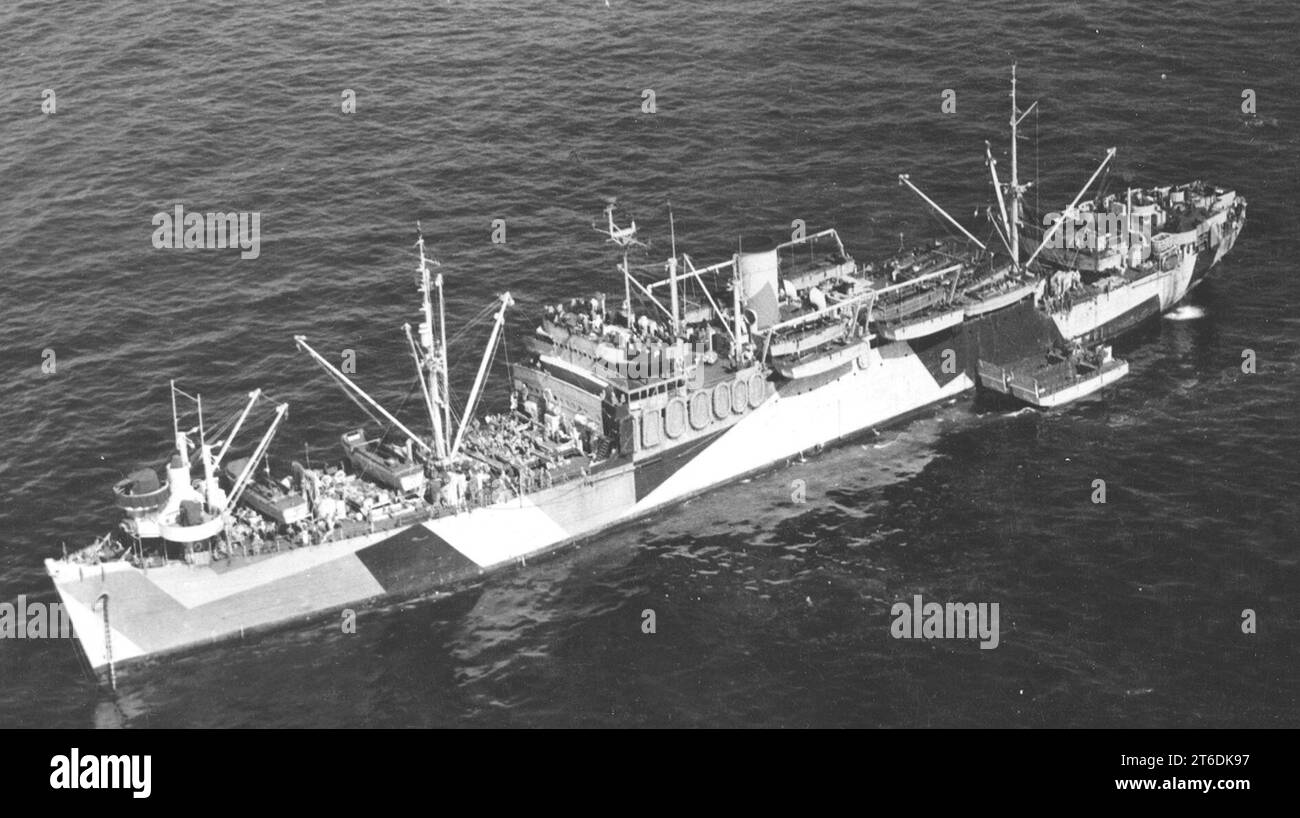 USS Fuller (APA-7) at anchor in April 1944 Stock Photo - Alamy