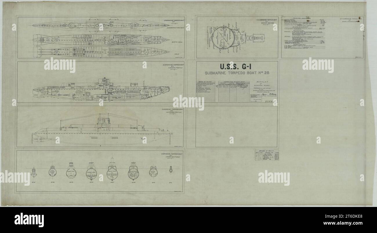 USS G-1 (SS-19 1-2)- Booklet of General Plans - Superstructure Deck ...