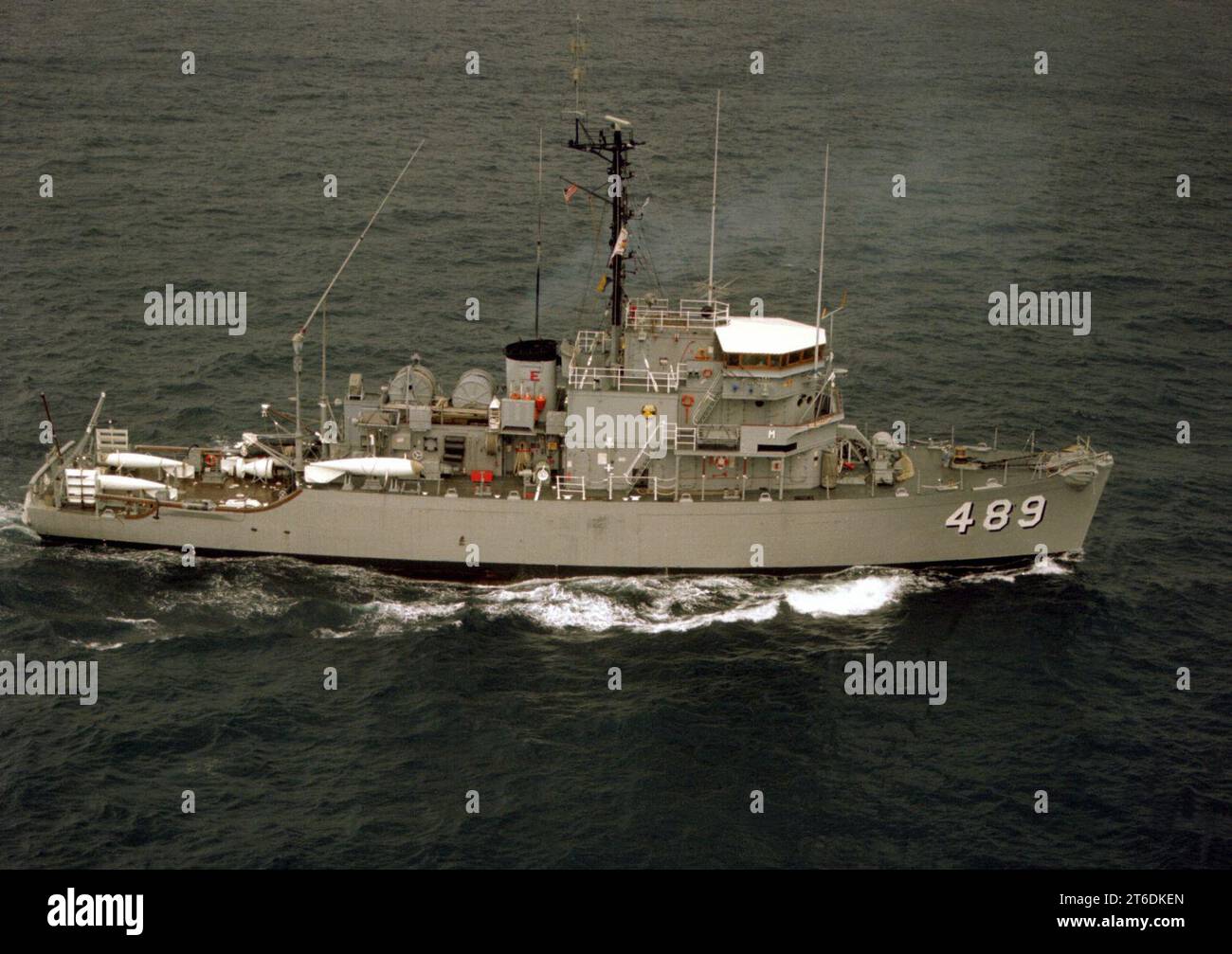 USS Gallant (MSO-489) underway at sea on 1 August 1978 (6393001 Stock ...