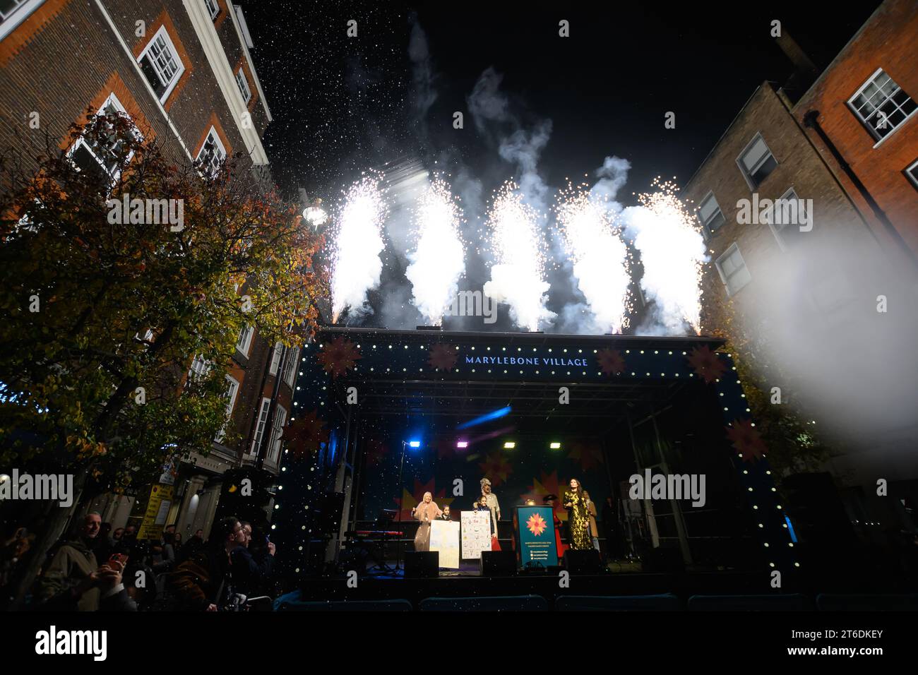 London, UK, 9th November 2023, Marylebone Village Christmas Lights were ...