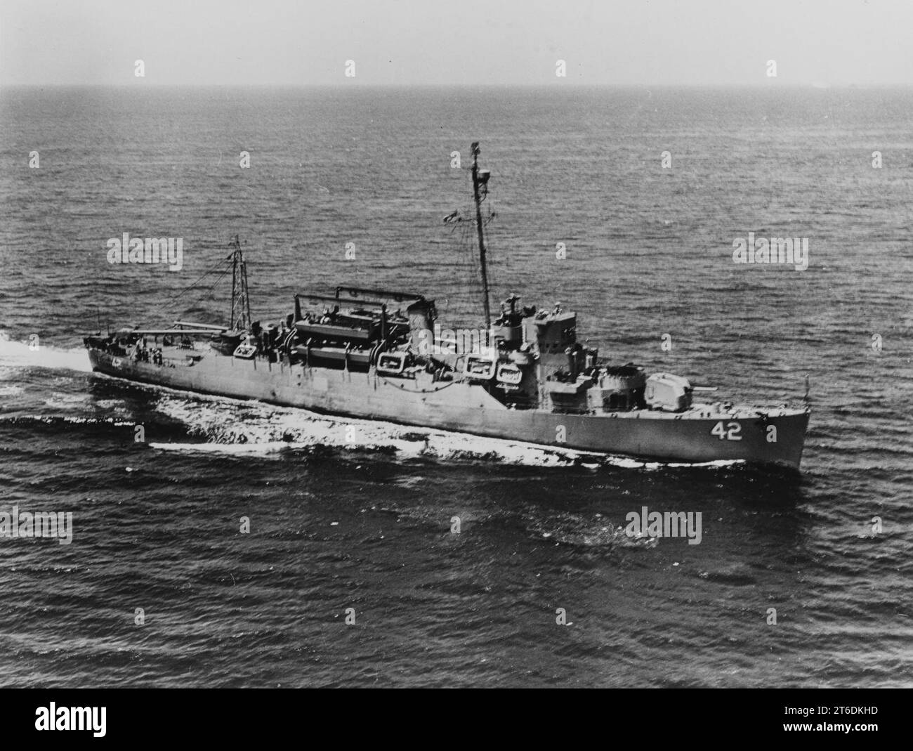 USS Gantner (APD-42) underway at sea, in the later 1940s Stock Photo ...