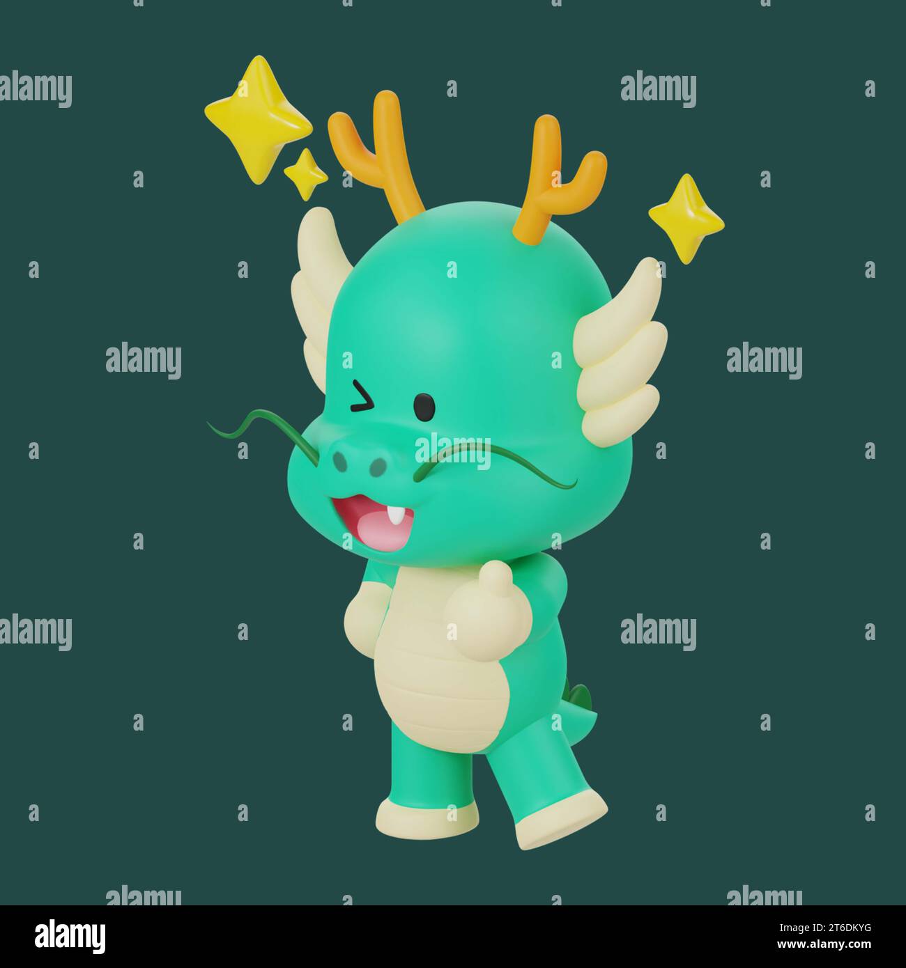 dragon 3d graphic winking and thumbs up Stock Photo - Alamy