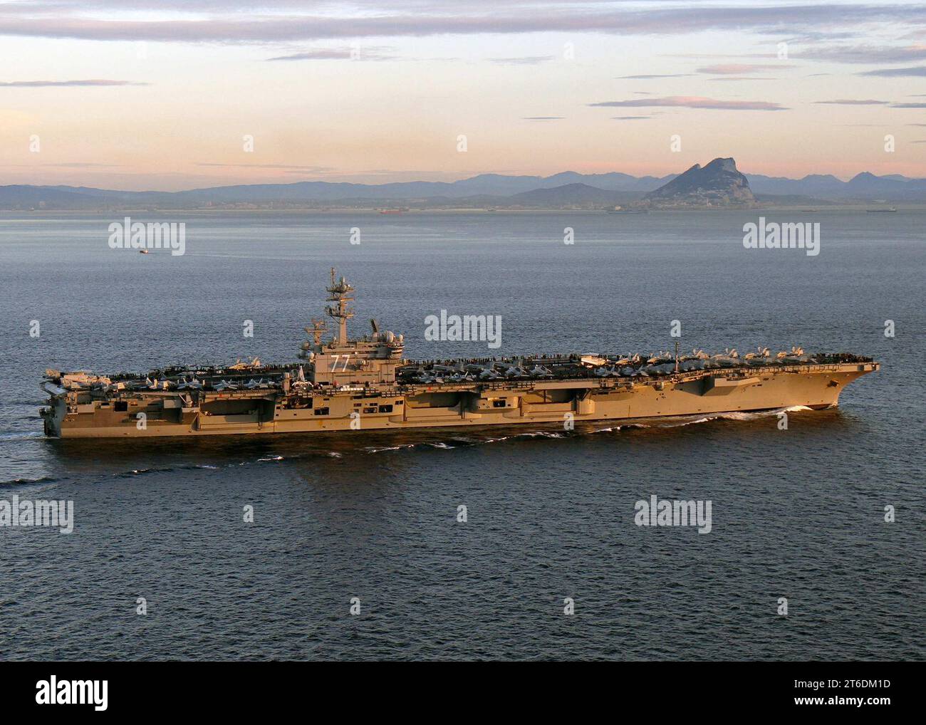 USS George Bush (CVN-77) in Strait of Gibraltar, February 2014 Stock ...