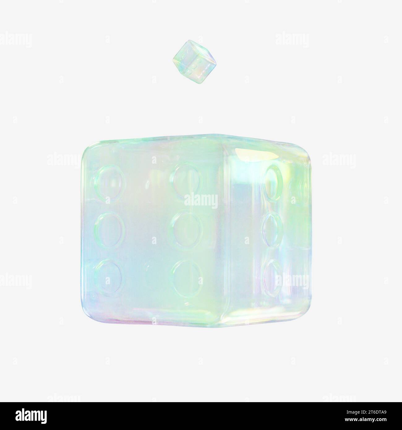 transparent crystal dice 3d object graphic Stock Photo - Alamy