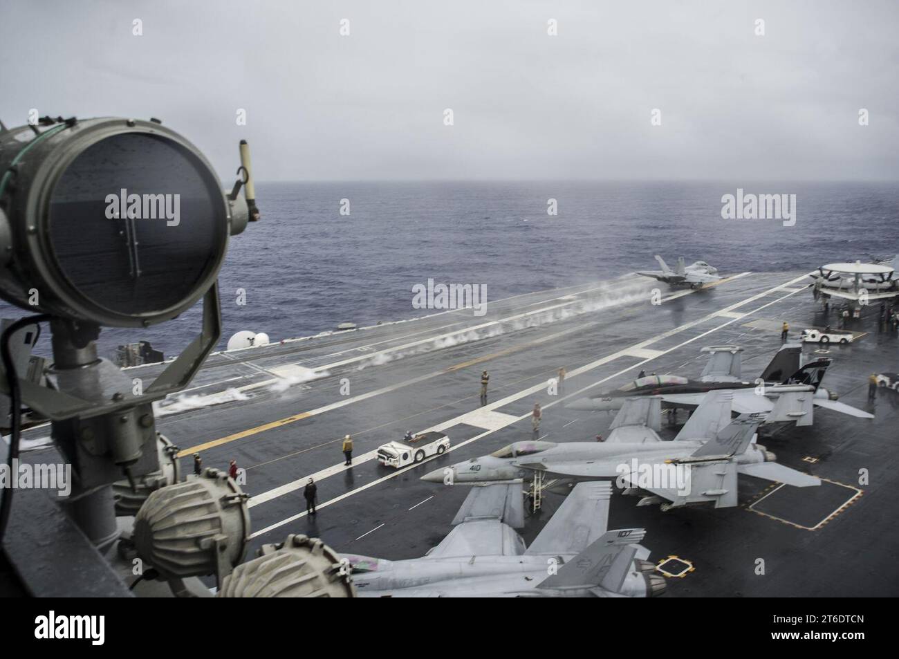 USS George Washington flight deck operations 140924 Stock Photo - Alamy