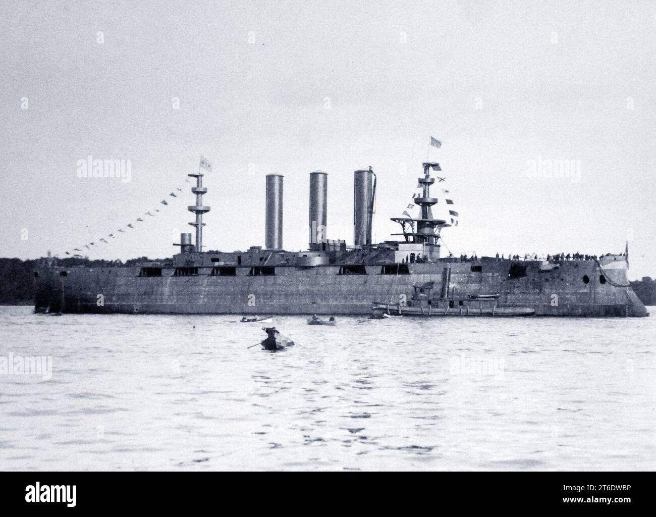 USS Georgia (BB-15) just after being launched (25378262600 Stock Photo ...