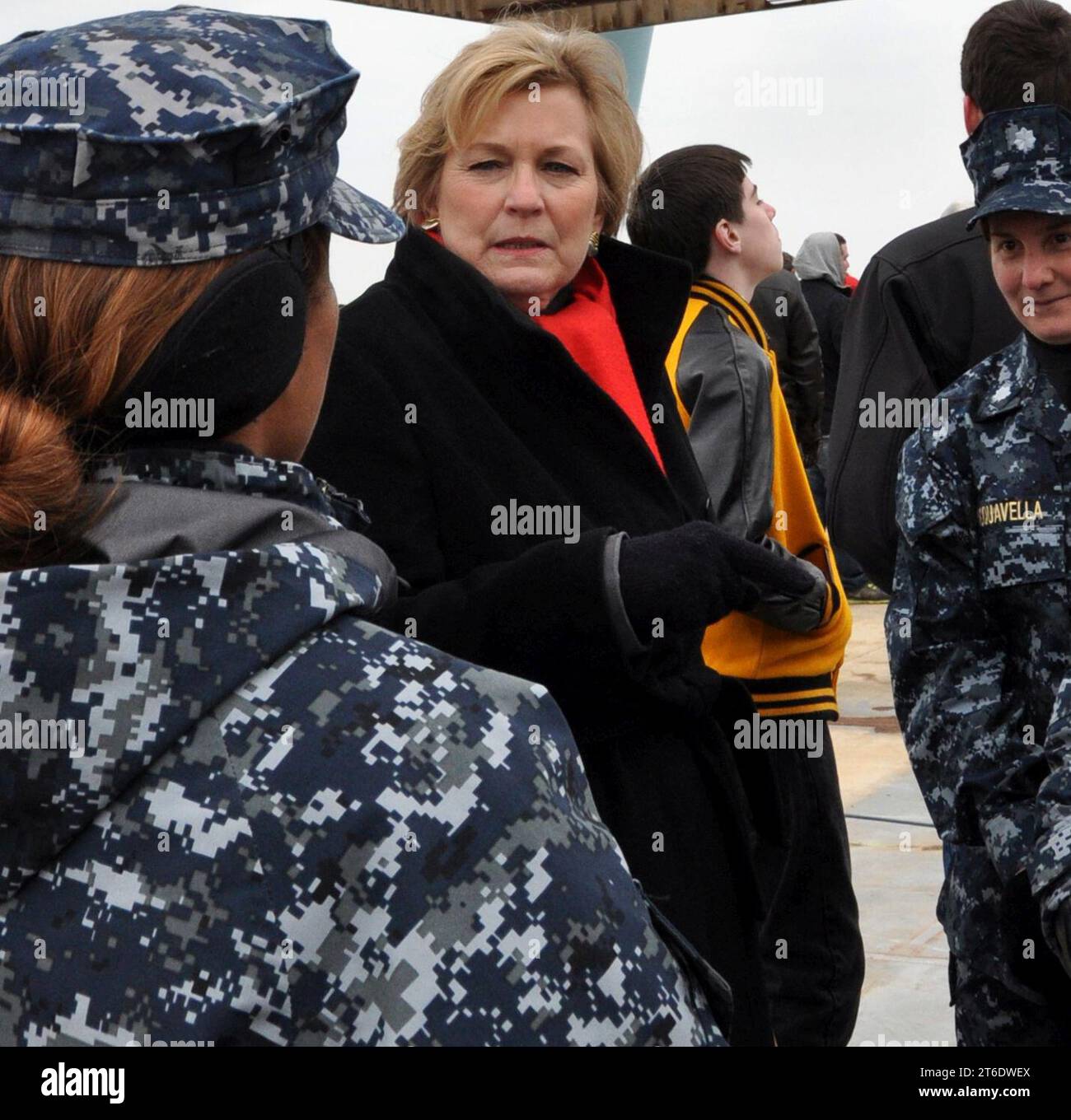 USS Gerald R. Ford island installation with Susan Ford Bales Stock ...