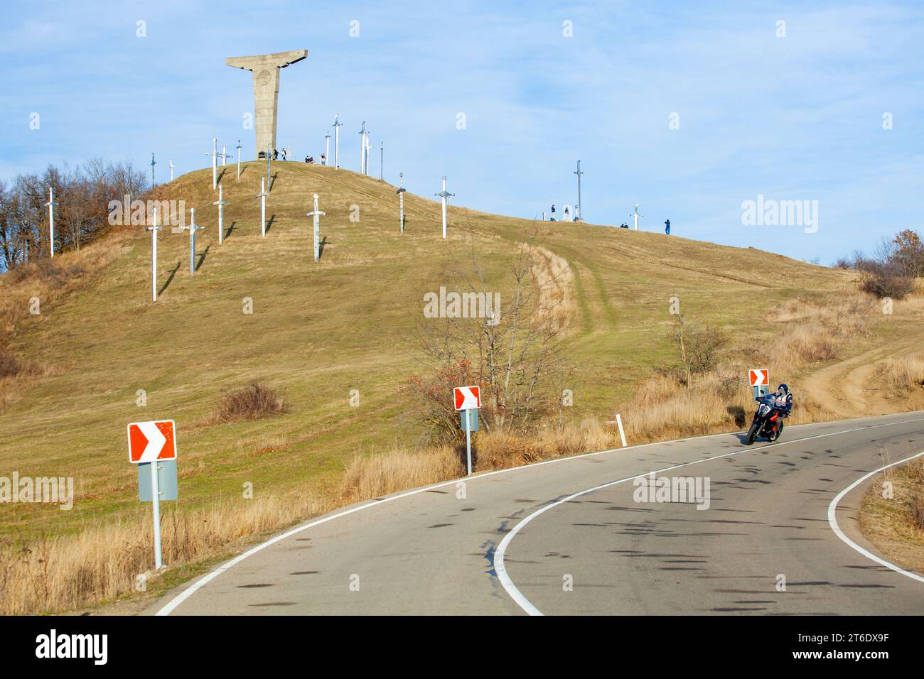 Famous Didgori battle monument with giant swards and sculptures ...