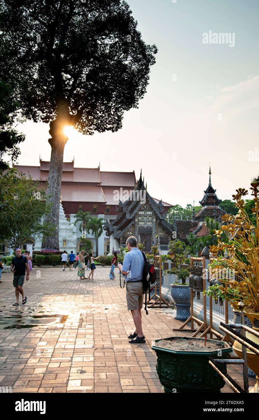 Chiang Mai,Thailand-March 20 2023:The late afternoon sun sinks,outside ...