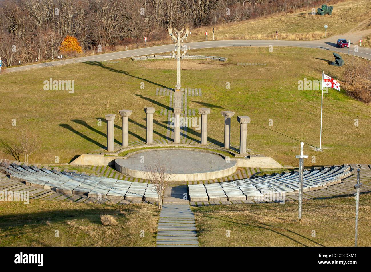 Famous Didgori battle monument with giant swards and sculptures ...
