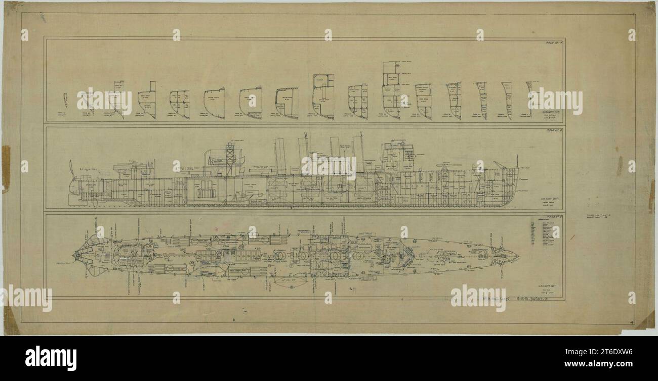 USS Goff (DD-247)- Booklet of General Plans - Cross Sections - Inboard ...