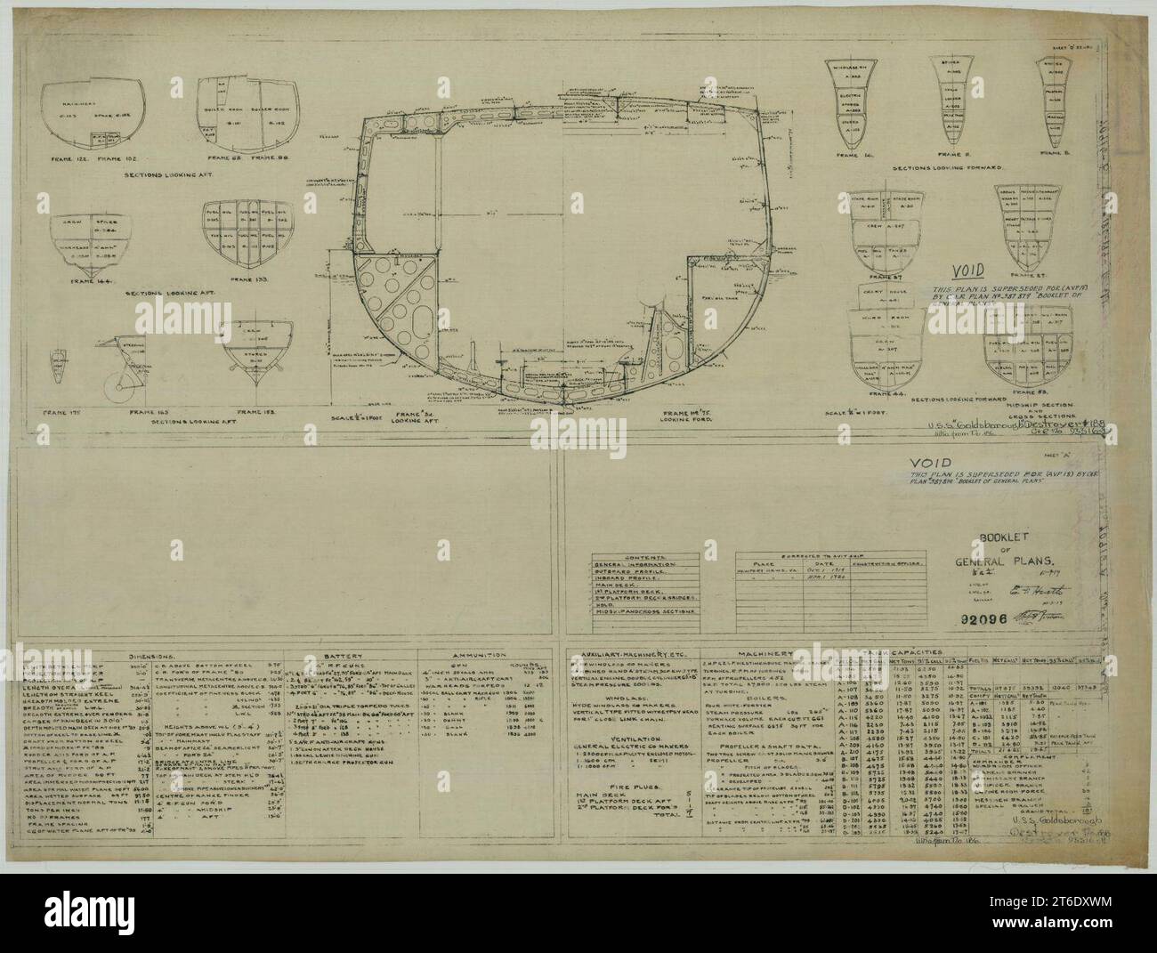USS Goldsborough (DD-188)- Booklet of General Plans - Midship Section ...