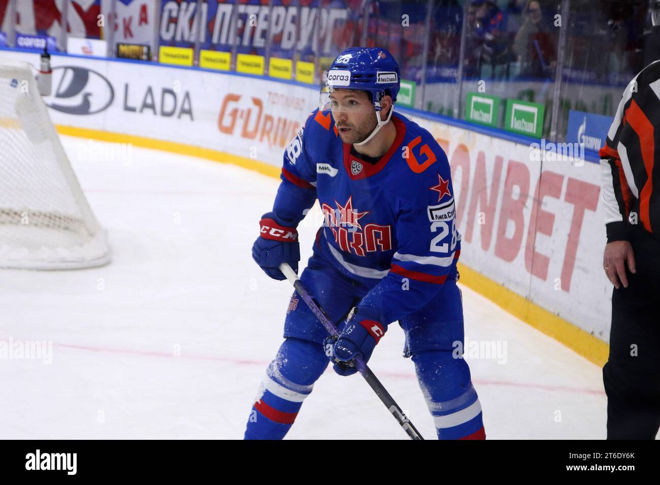 Saint Petersburg, Russia. 09th Nov, 2023. SKA Hockey Club player ...