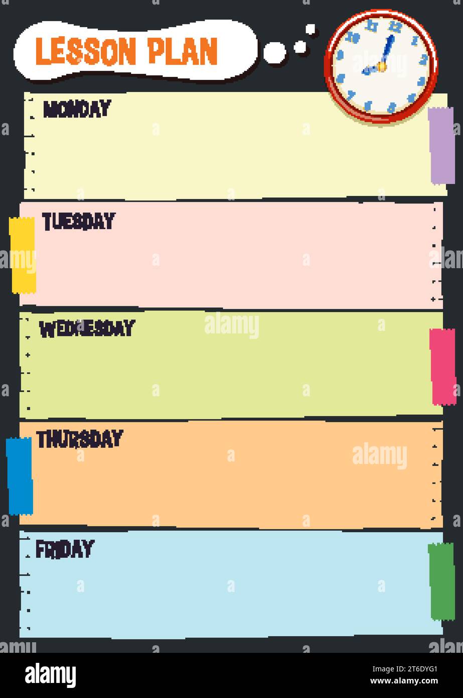 Vector cartoon illustration style lesson plan dashboard design Stock ...
