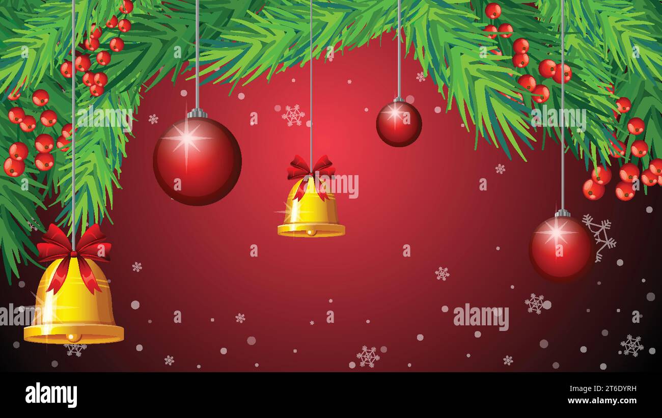 Vector cartoon illustration of a festive Christmas background with a ...
