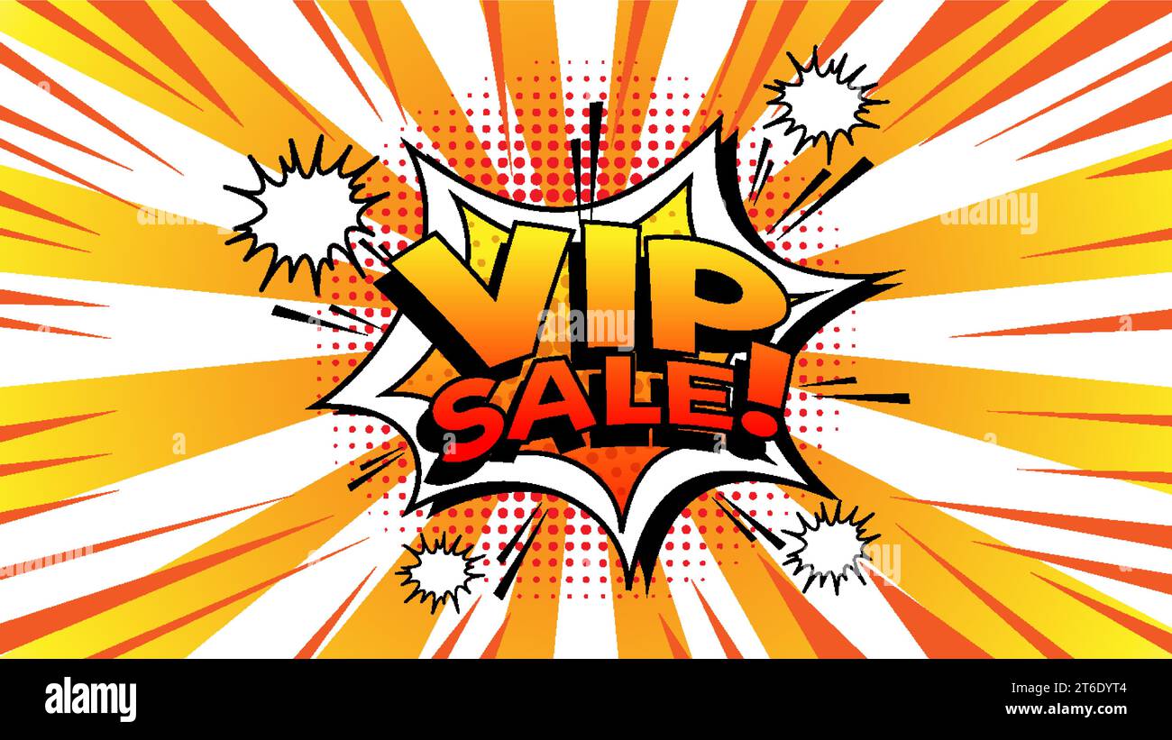 Colorful retro comic style banner for VIP sale Stock Vector Image & Art ...