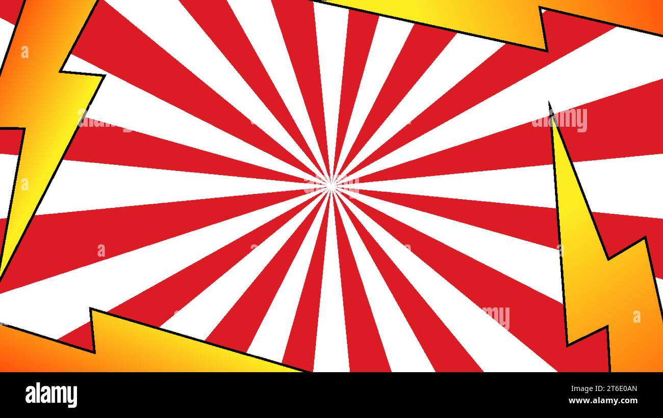 A vintage comic-style illustration with lightning sign border Stock ...