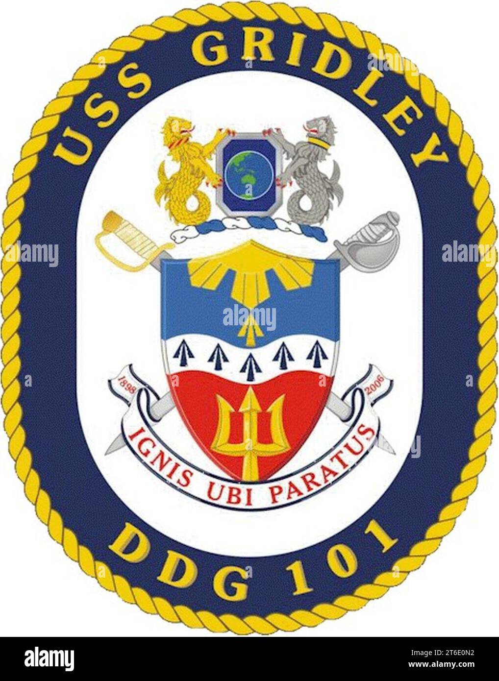USS Gridley badge Stock Photo - Alamy
