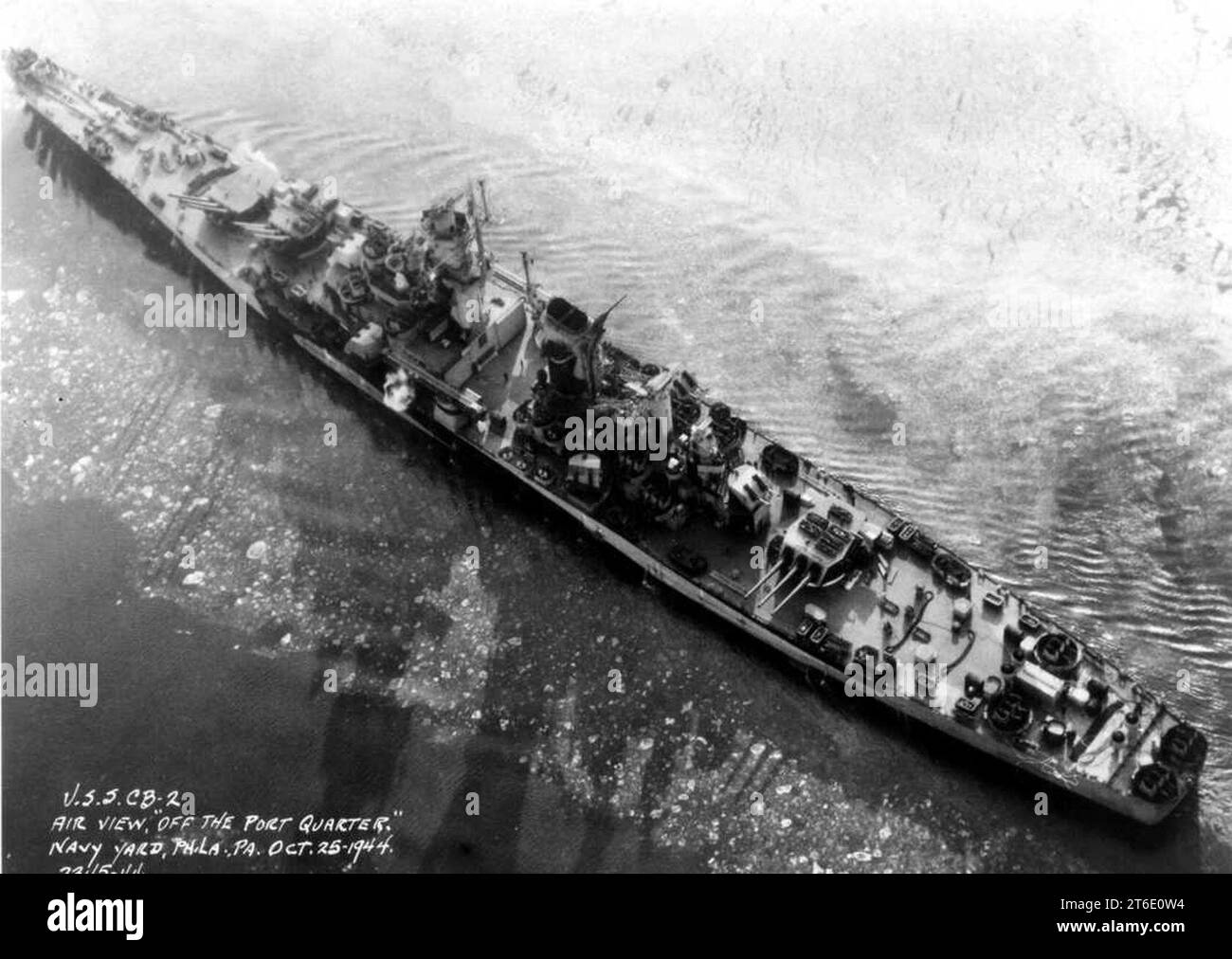 USS Guam (CB-2) off the Philadeplphia Naval Shipyard on 25 October 1944 ...