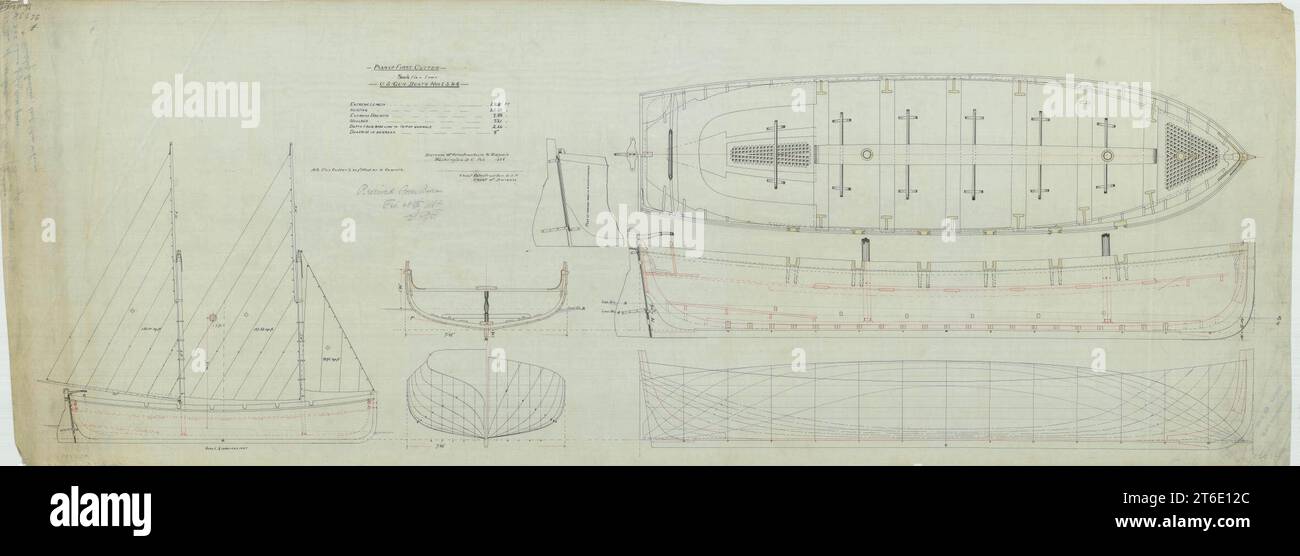 USS Gunboats Nos. 1, 3 & 4- Plan of First Cutter Stock Photo - Alamy