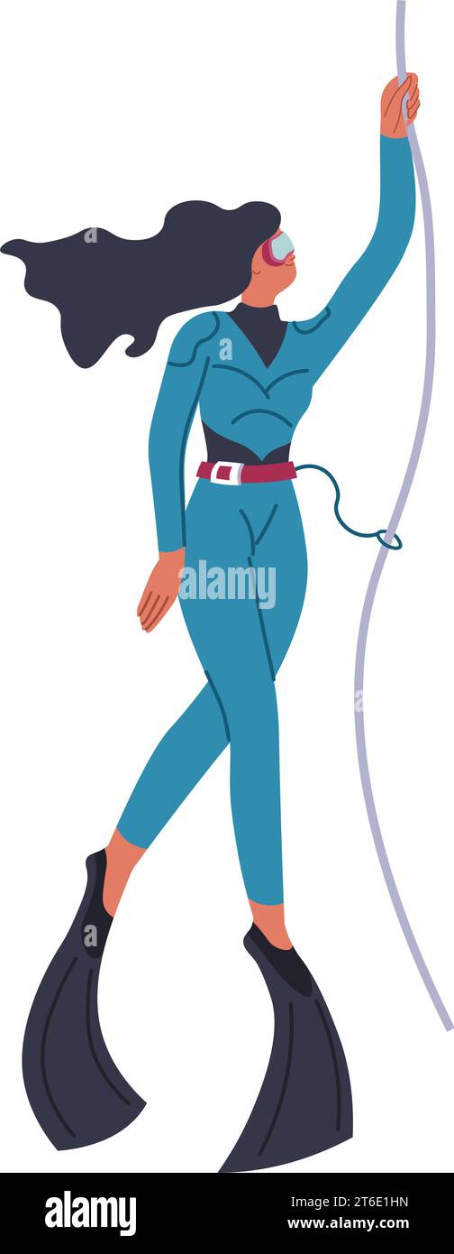 Woman diving underwater snorkeling Stock Vector Images - Alamy
