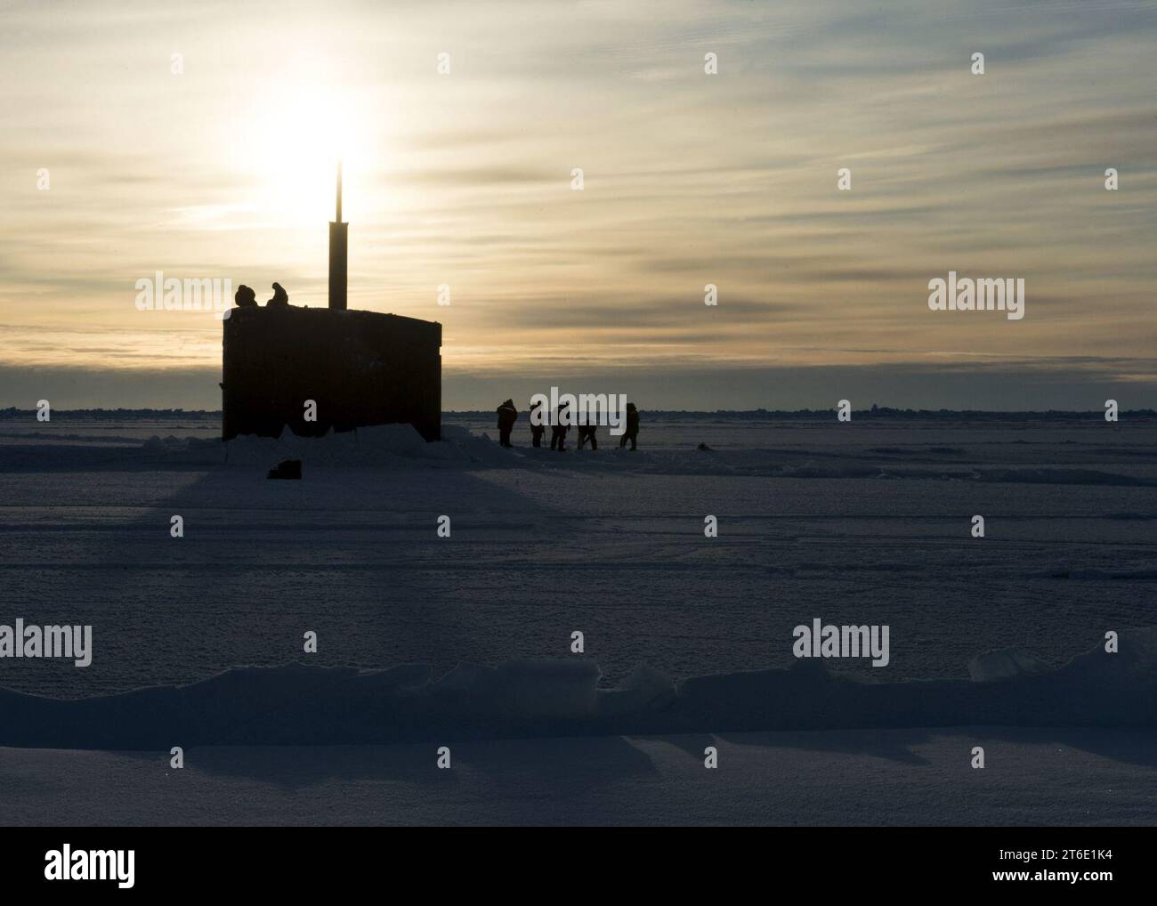 USS Hampton surfaces through the ice in the Arctic Circle during Ice ...