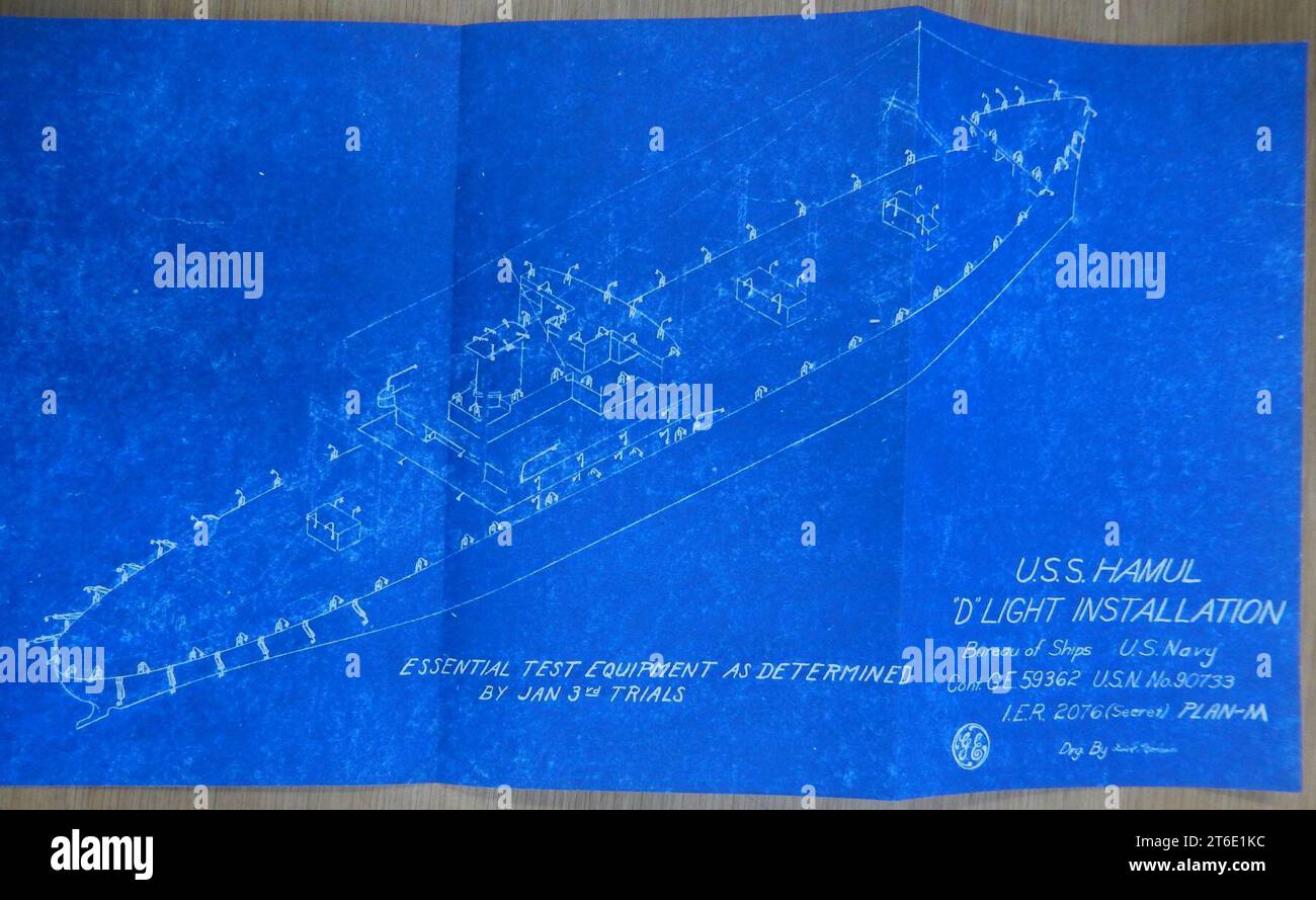USS Hamul plan for Diffused Lighting Stock Photo - Alamy