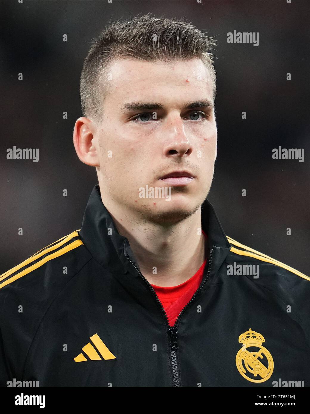 Madrid, Spain. 08th Nov, 2023. Andriy Lunin of Real Madrid during the ...