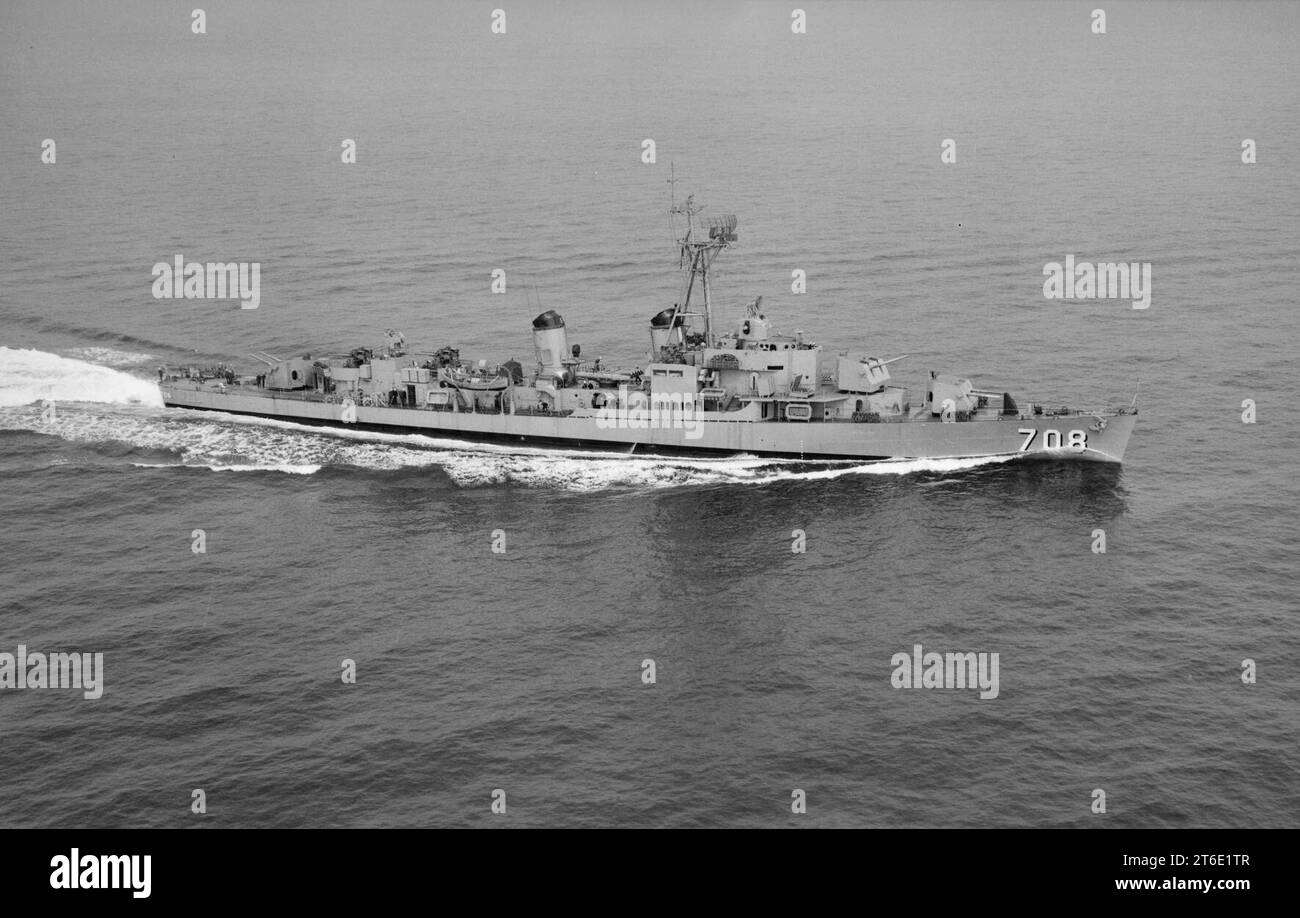 USS Harlan R. Dickson (DD-708) underway in the early 1950s Stock Photo ...
