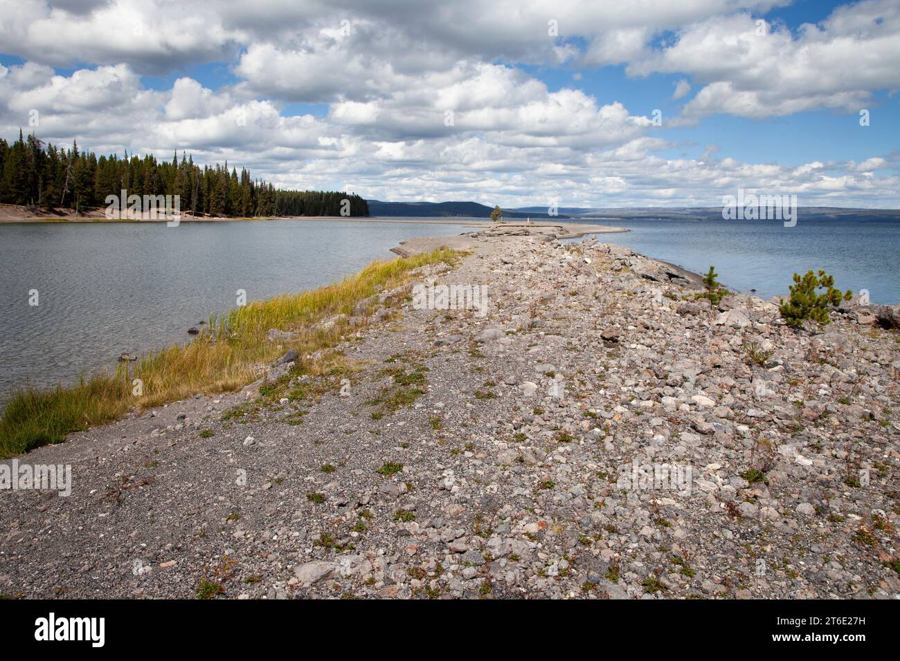 Man-made levee on Yellowstone Lake near Grant Village was allegedly ...