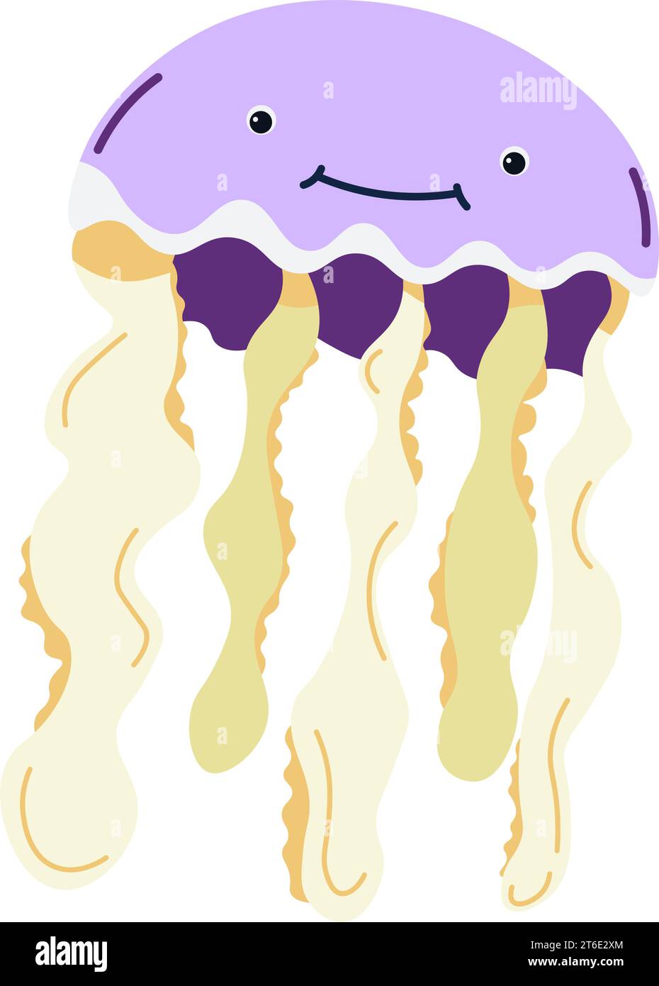 Sea ocean dweller, jellyfish character with smile Stock Vector Image ...