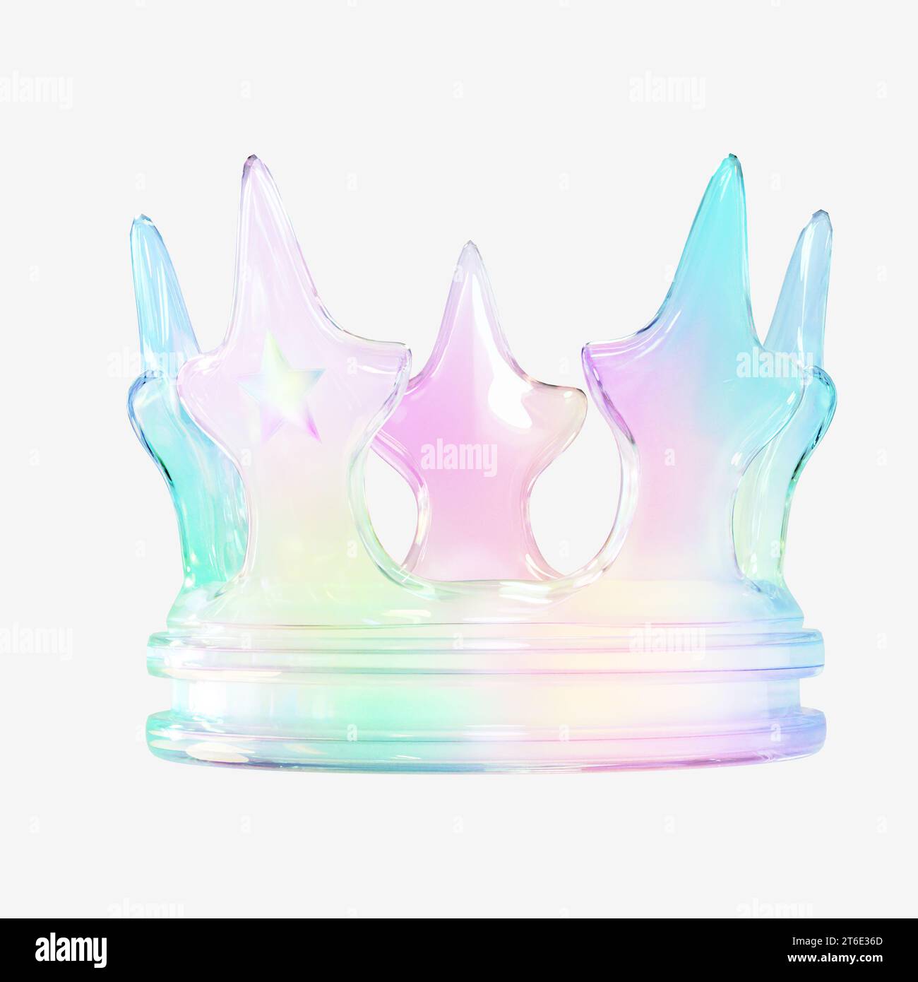 transparent crystal crown 3d object graphic Stock Photo - Alamy