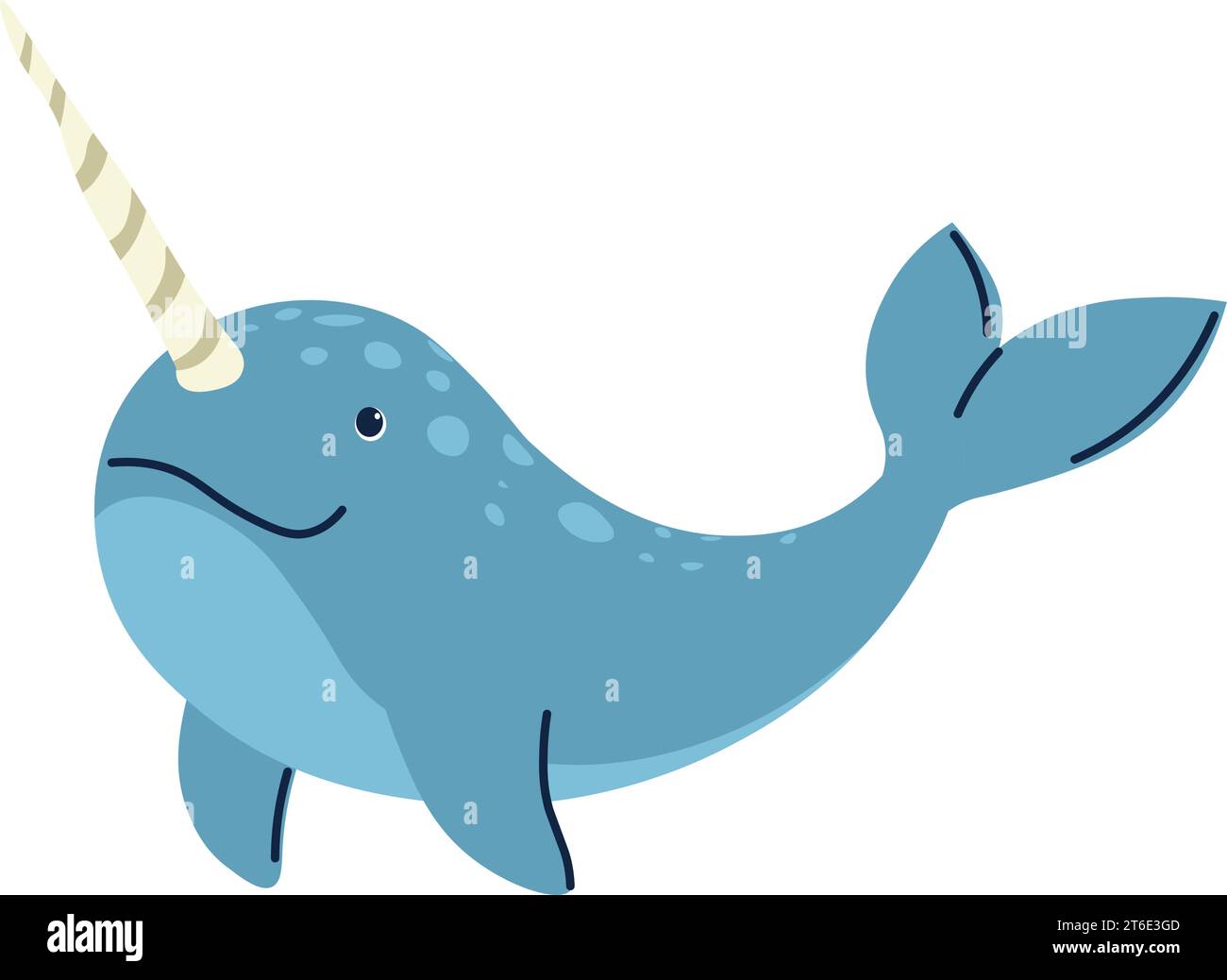 Narwhal arctic marine creature, unicorn of sea Stock Vector Image & Art ...