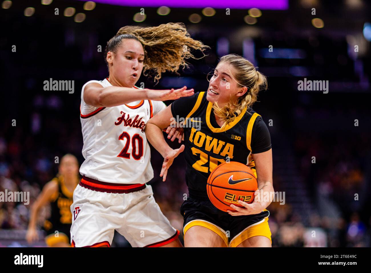 Charlotte, NC, USA. 9th Nov, 2023. Virginia Tech Hokies guard Olivia ...