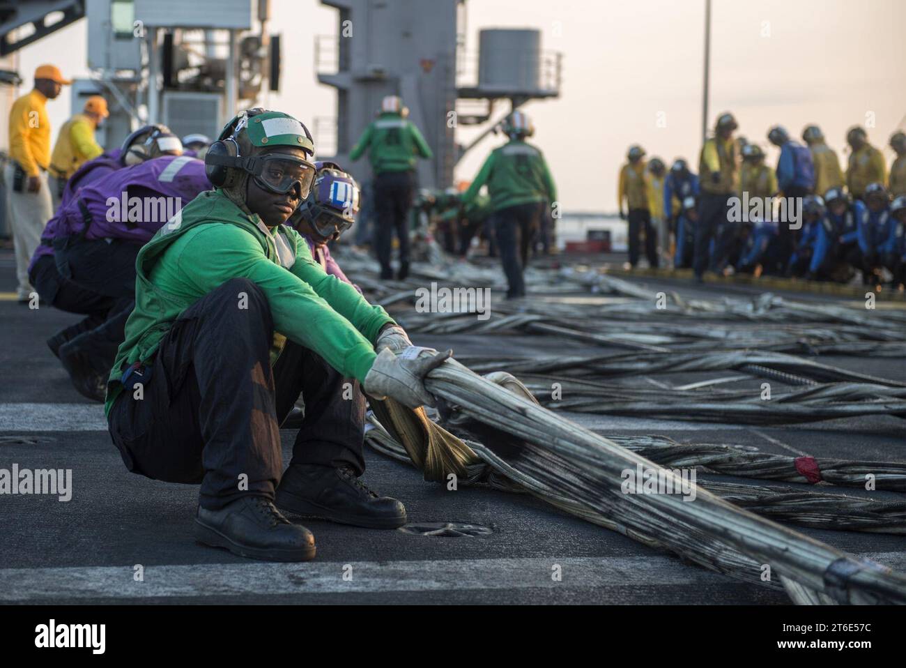 USS Harry S. Truman conducts a flight deck crash drill. (20256854622 ...