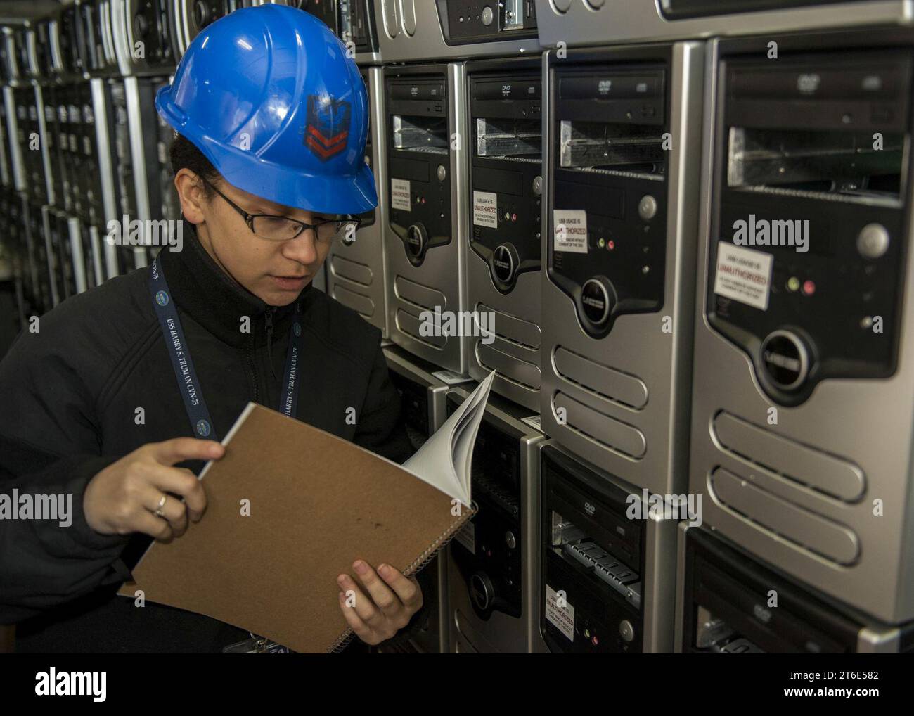 USS Harry S. Truman computer inventory 150210 Stock Photo - Alamy