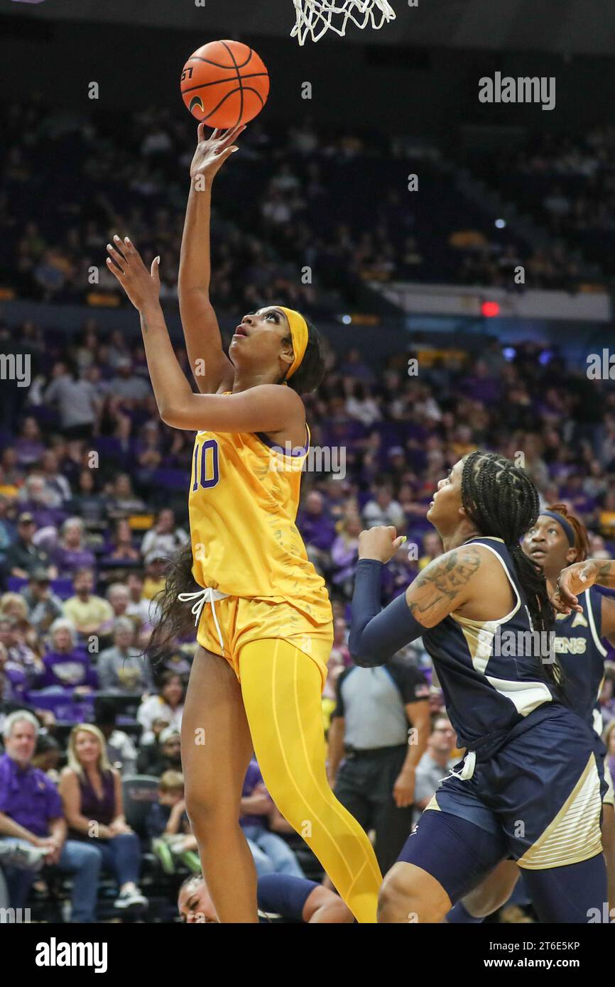 Baton Rouge, LA, USA. 09th Nov, 2023. LSU's Angel Reese (10) goes up ...