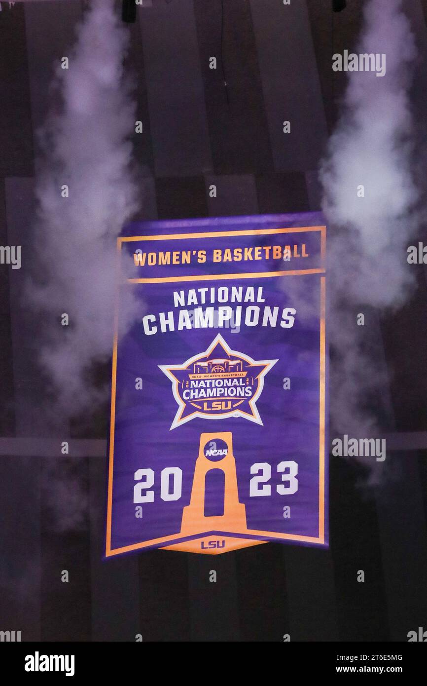 Baton Rouge, LA, USA. 09th Nov, 2023. LSU raises the 2023 Nation ...
