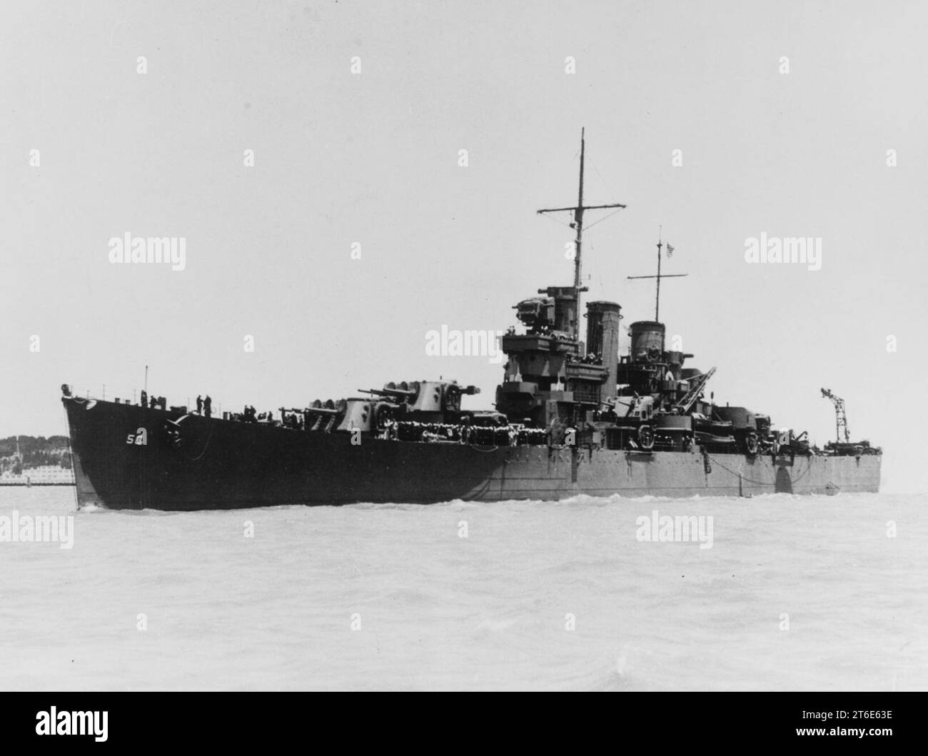 USS Helena (CL-50) off the Mare Island Naval Shipyard on 1 July 1942 ...
