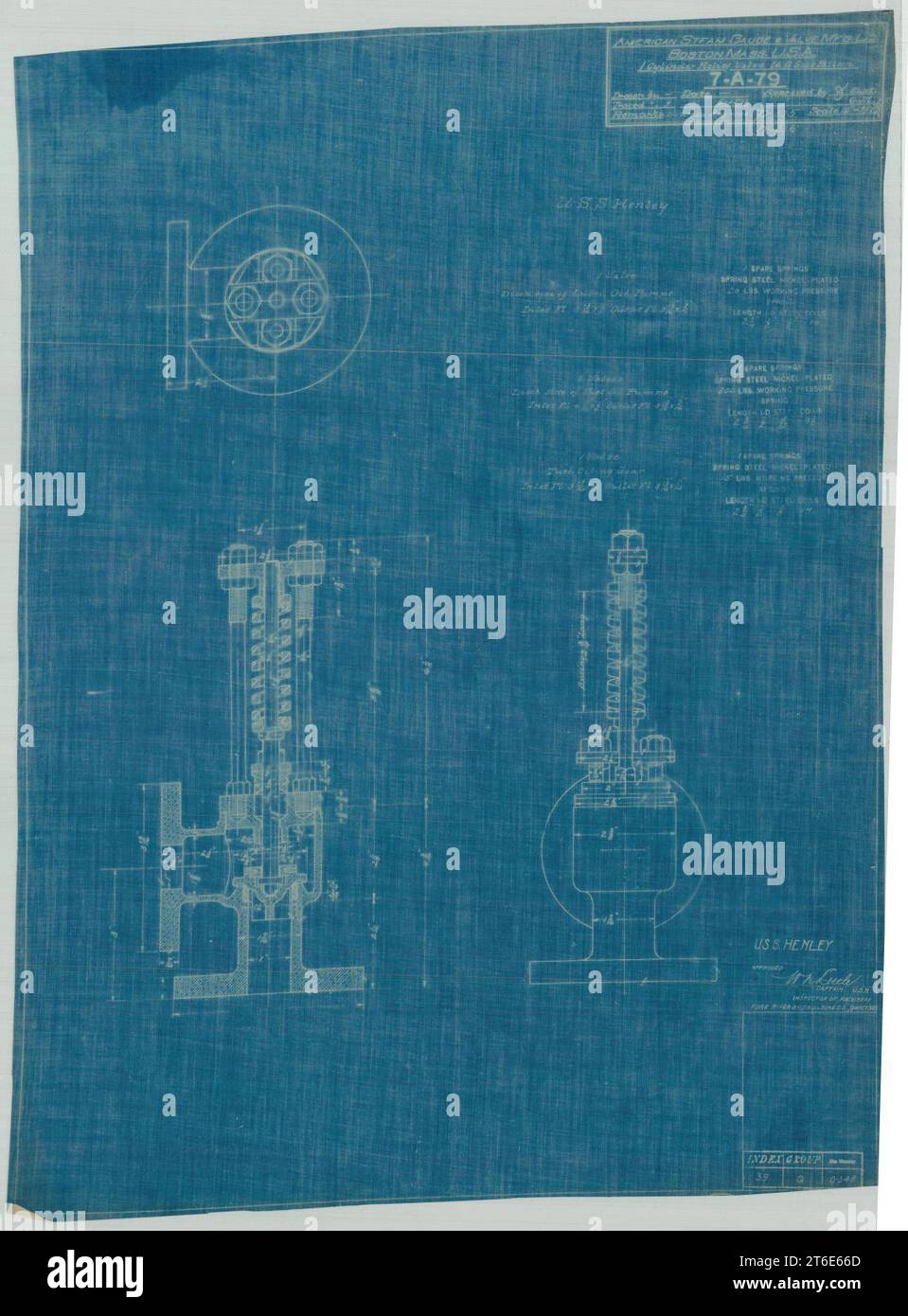 USS Henley (DD-39)- 1'' Cylinder Relief Valve U. S. Government Pattern ...