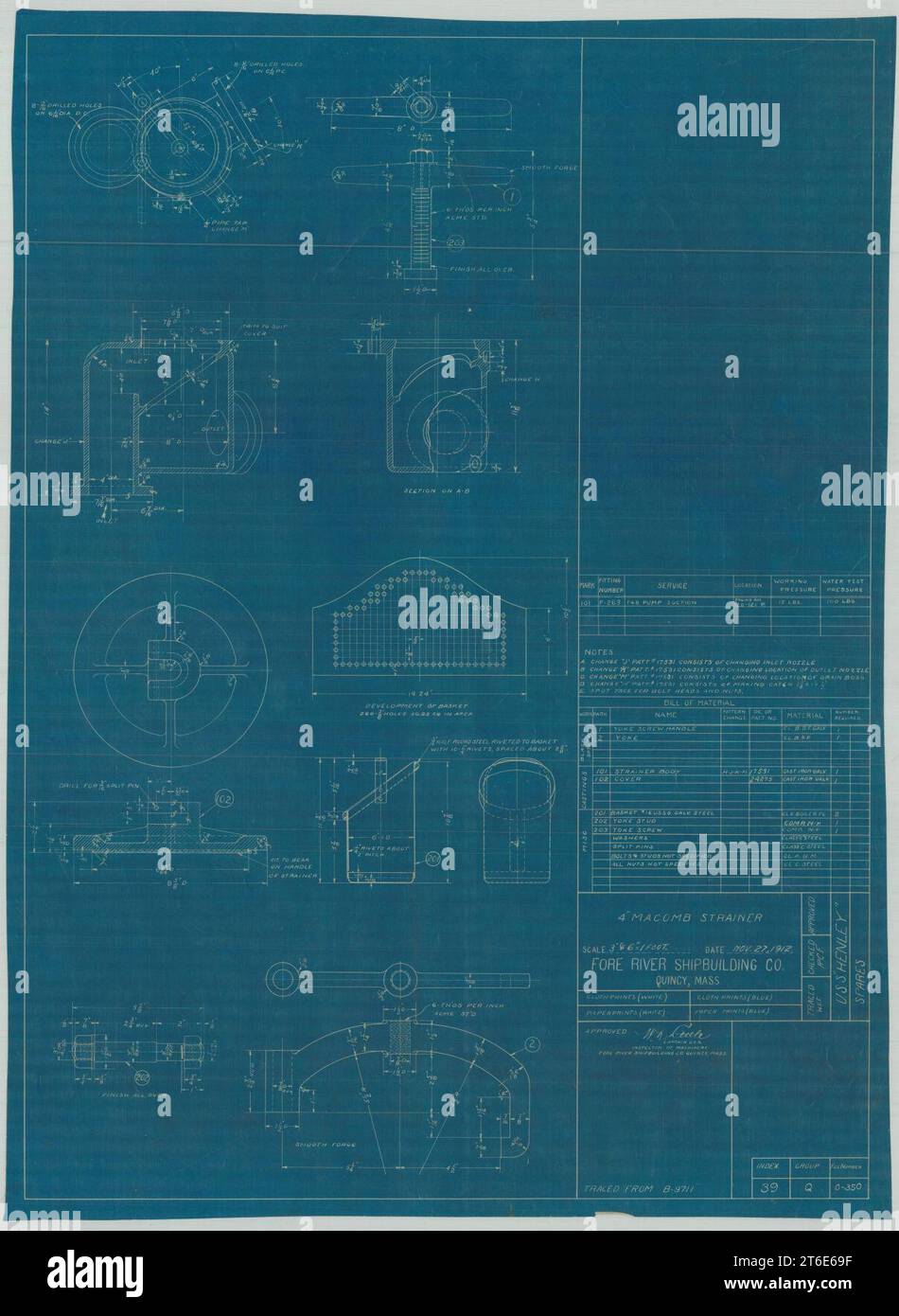 USS Henley (DD-39)- 4'' Macomb Strainer Stock Photo - Alamy