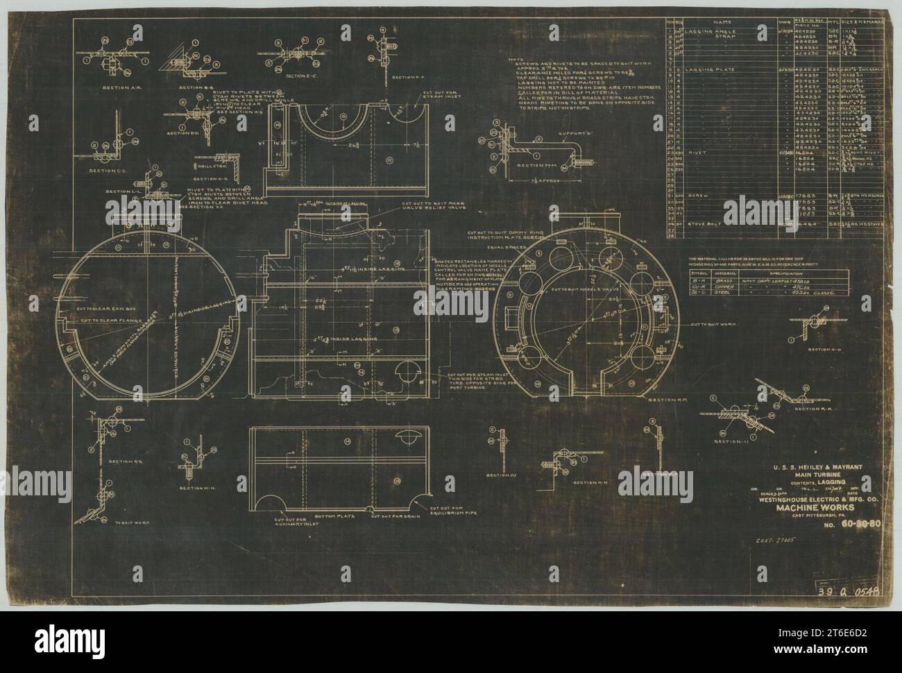 USS Henley (DD-39) and USS Mayrant (DD-31)- Main Turbine Lagging Stock ...
